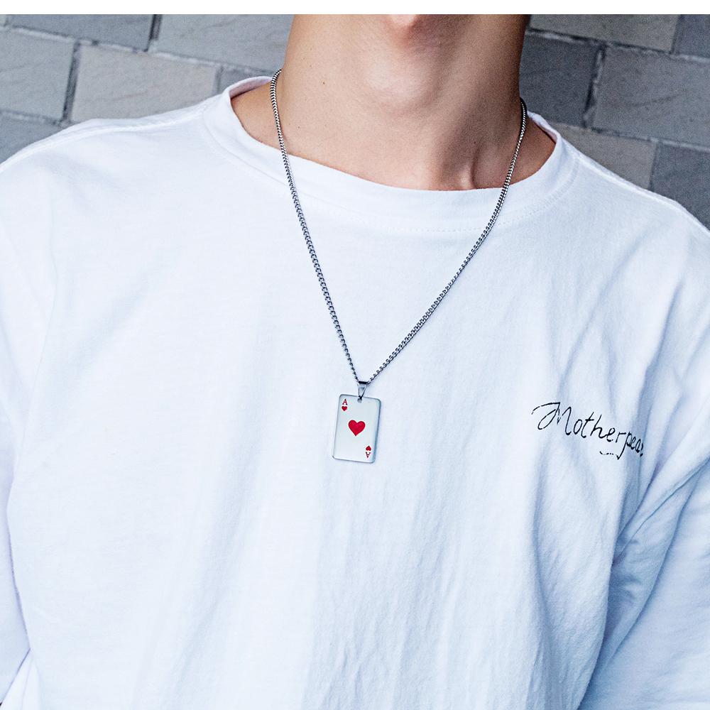 Stainless Steel Ace Card Necklace